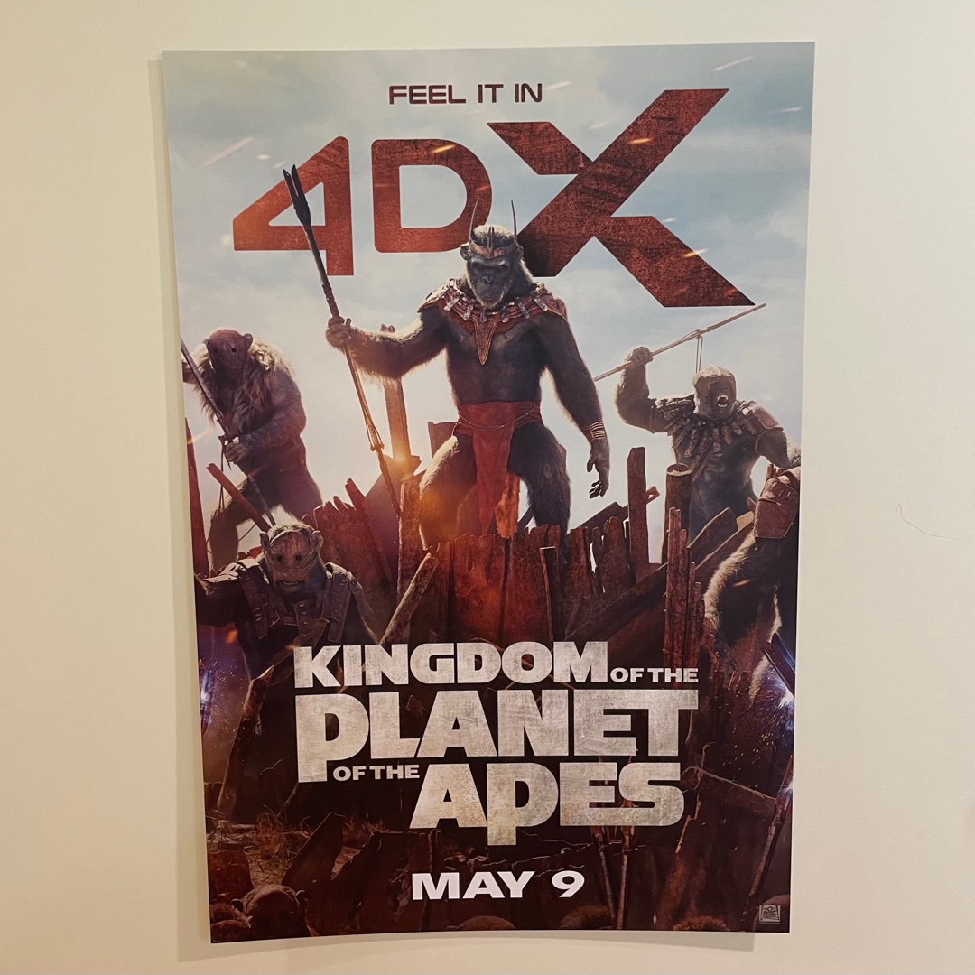 《猿人爭霸戰：猩凶帝國 Kingdom of the Planet of the Apes》2024 歐文提格 芙蕾雅艾倫 A3 4DX 電影海報 Poster 非IMAX海報, 興趣及遊戲 ...