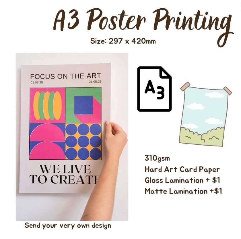 A3 Poster Print Gloss Matte Hard Art Card, Hobbies & Toys, Stationery ...