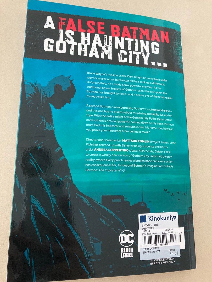 Batman The Imposter DC Black Label Mattson Tomlin Andrea Sorrentino ...