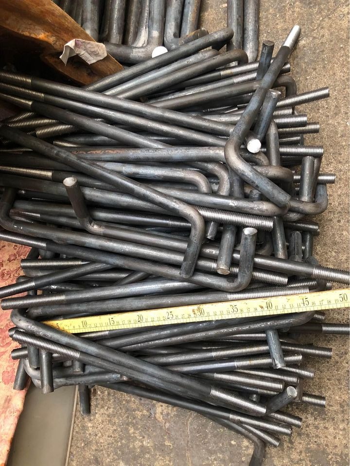 BI 4140 & HT L Anchor bolt with bend - M20, M22, M24, M27, M30, 1-1/4 ...