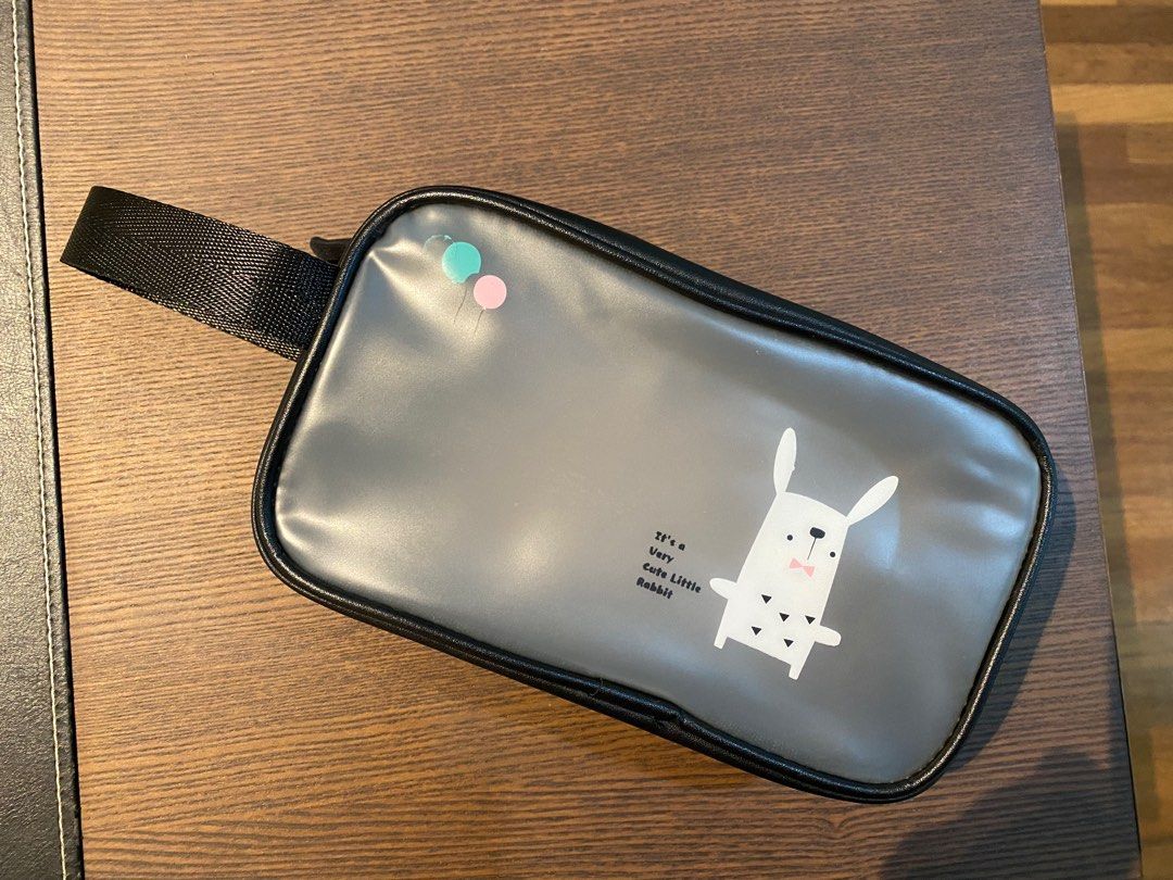 cute matt finish pvc zip pouch with hsndle, Women's Fashion, Bags ...