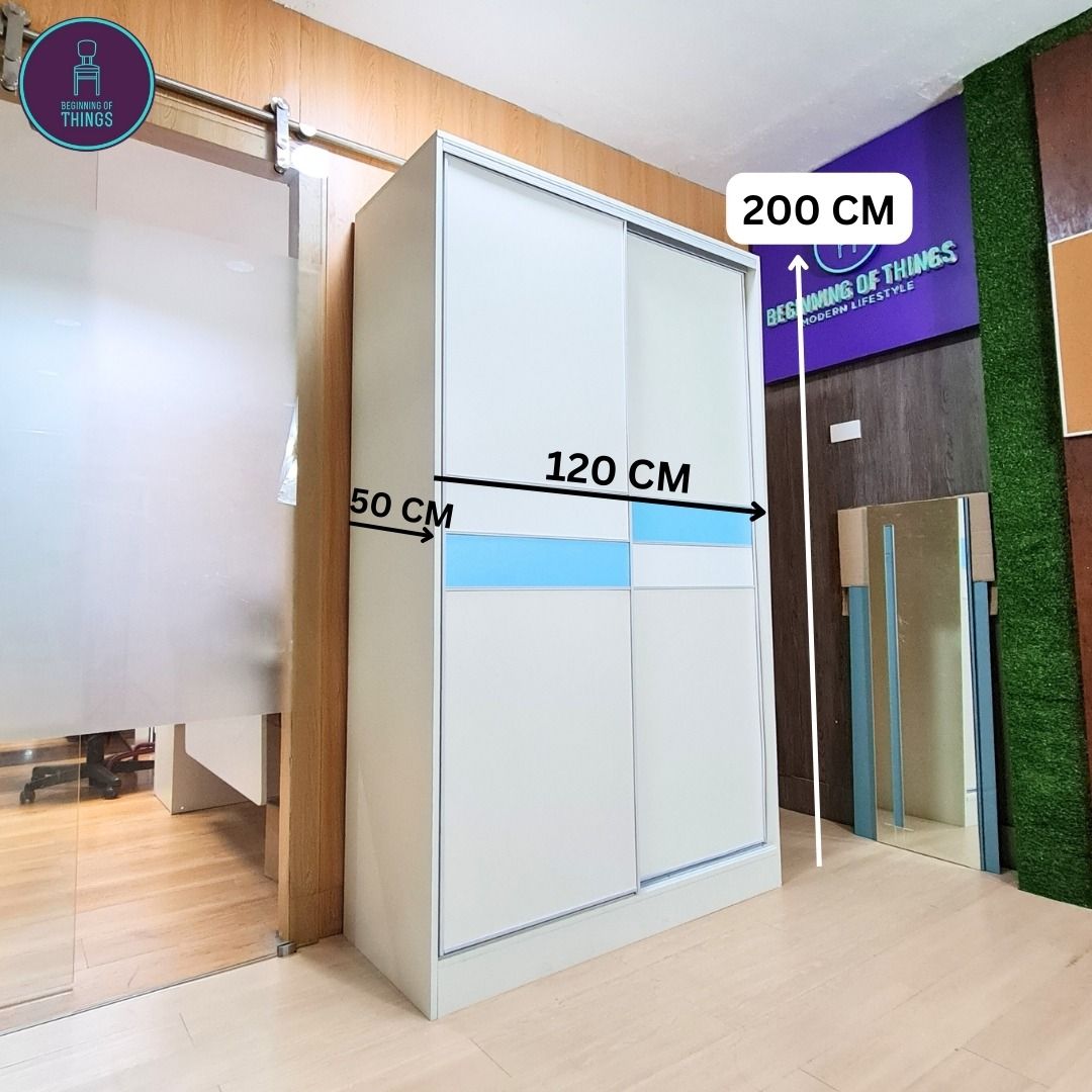 CLEARANCE! White Sliding Wardrobe for Condo 120cm, Furniture & Home ...