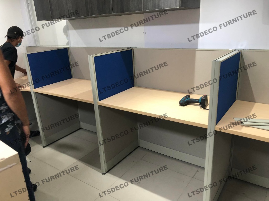 desktop office table full fabric office modular partition office ...