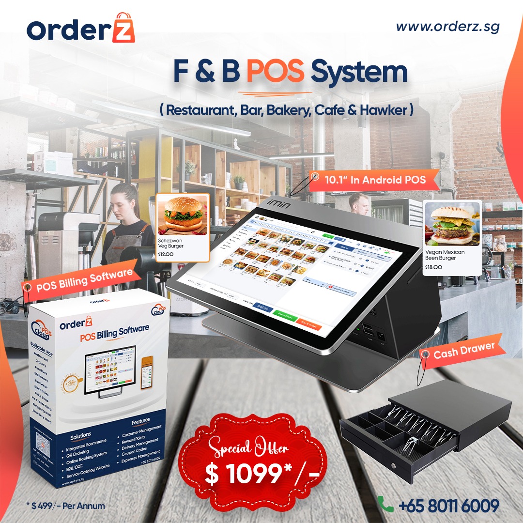 F&B POS System - Full Set / Android Device | Cash Drawer | Cafe POS ...