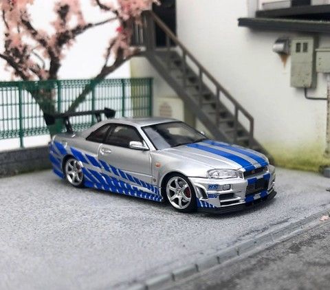 FAST SPEED Nissan Skyline GT-R R34 Z-Tune High Wing with TE37 Rim FNF ...