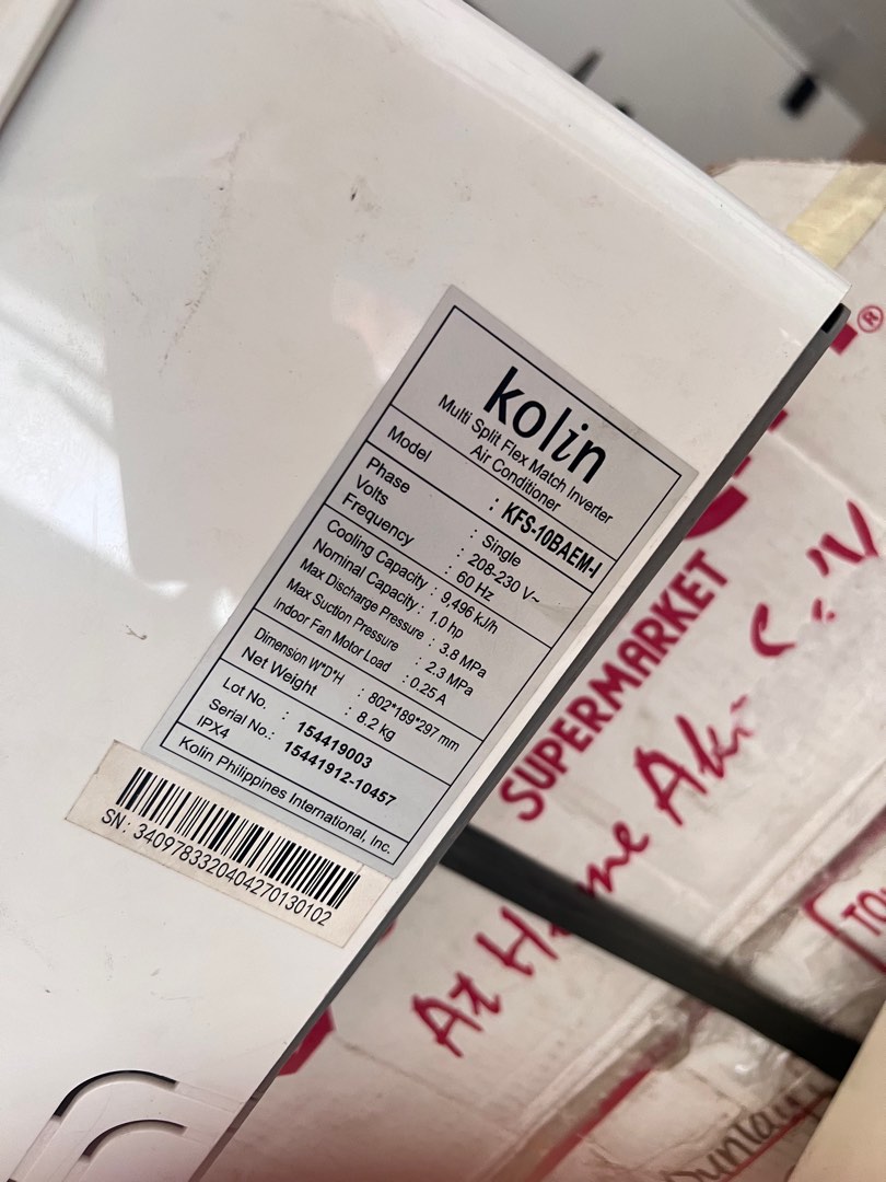 Kolin inverter 3 multi split type aircon, TV & Home Appliances, Air ...