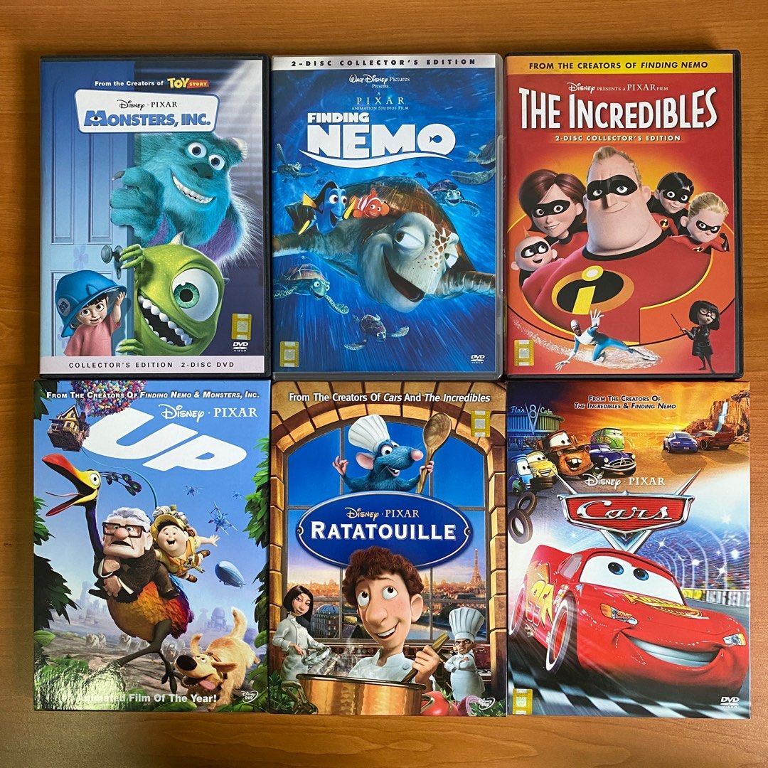 Lot of 9 Disney Pixar DVDs: Up / Wall-E / Ratatouille / Monsters Inc. / A Bug’s Life / The ...