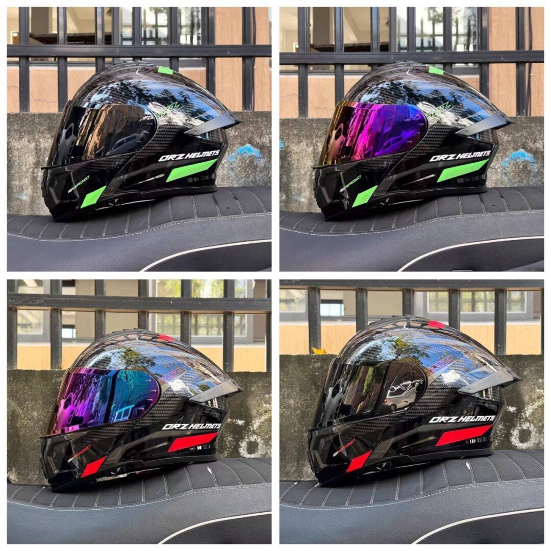 ORZ motorbike modular helmet with double visor and DOT certificate, 他的 ...