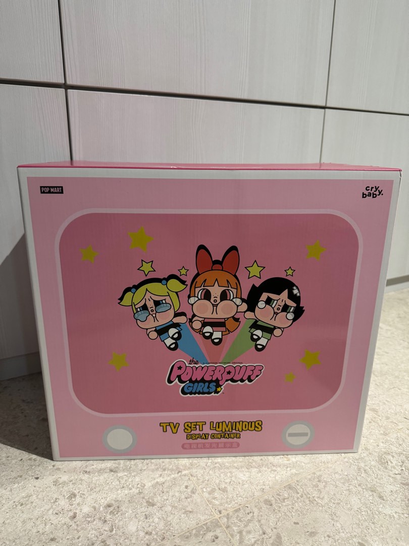 popmart crybaby powerpuff girls tv set luminous display container ...