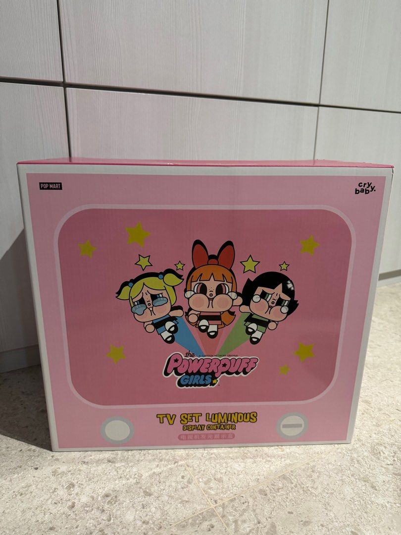 popmart crybaby powerpuff girls tv set luminous display container ...