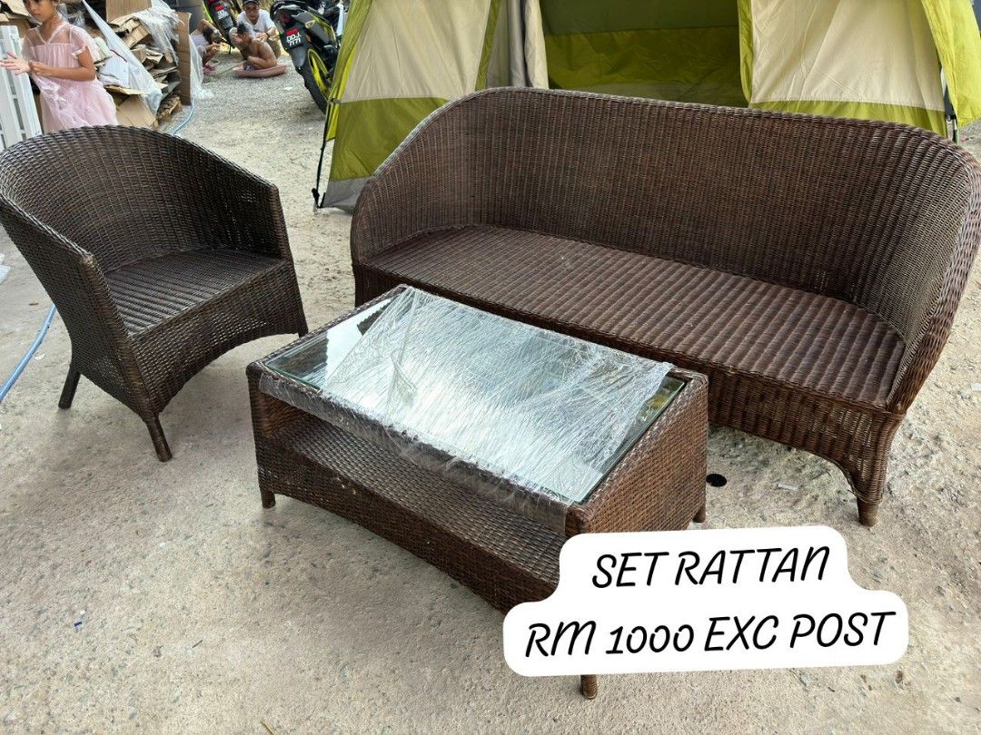 Sofa Rotan, Furniture & Home Living, Furniture, Sofas on Carousell