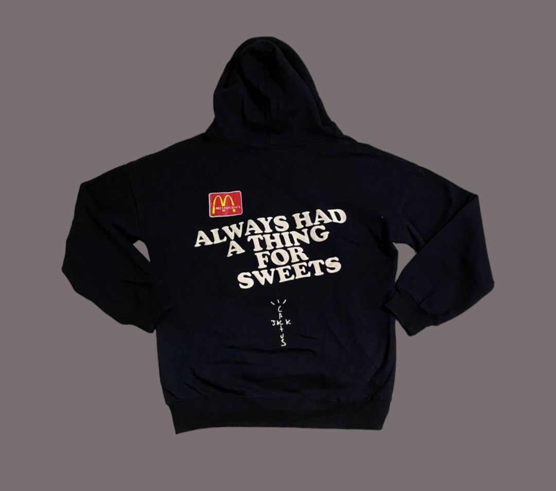 TRAVIS SCOOT CACTUS JACK X MCDONALD'S APPLE PIE HOODIE BLACK, Fesyen ...