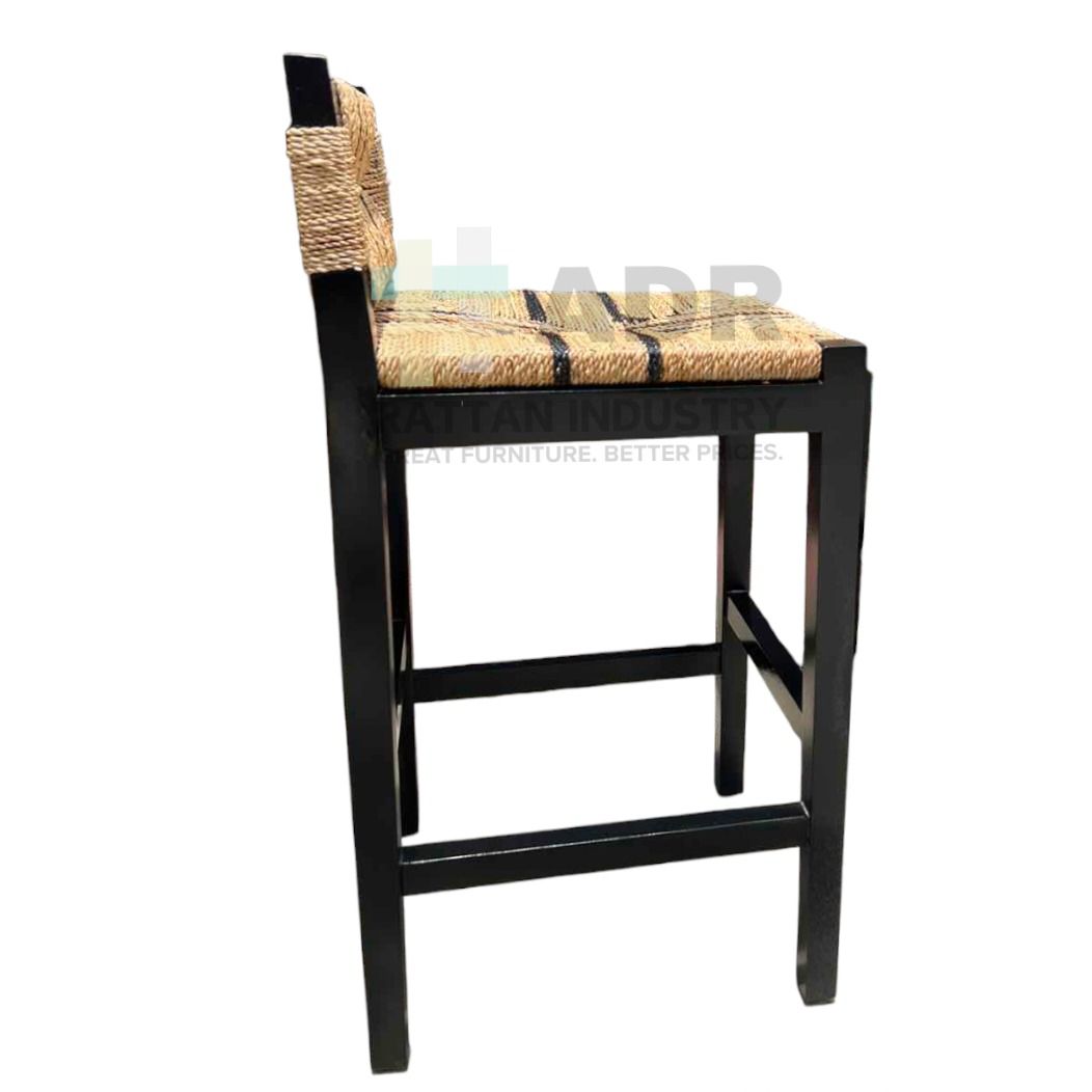 WOOD AND ABACA BAR CHAIR / HIGH CHAIR / BAR STOOL, Furniture & Home ...