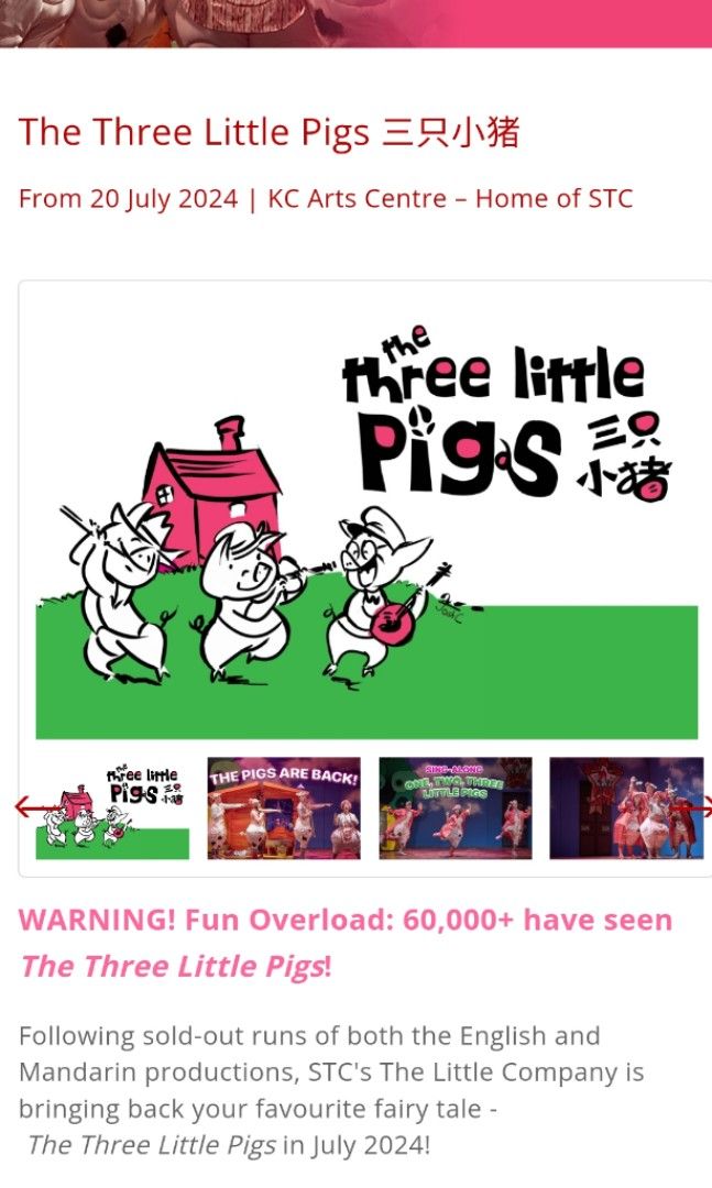 3 little pigs the musical by STC, Tickets & Vouchers, Event Tickets on ...