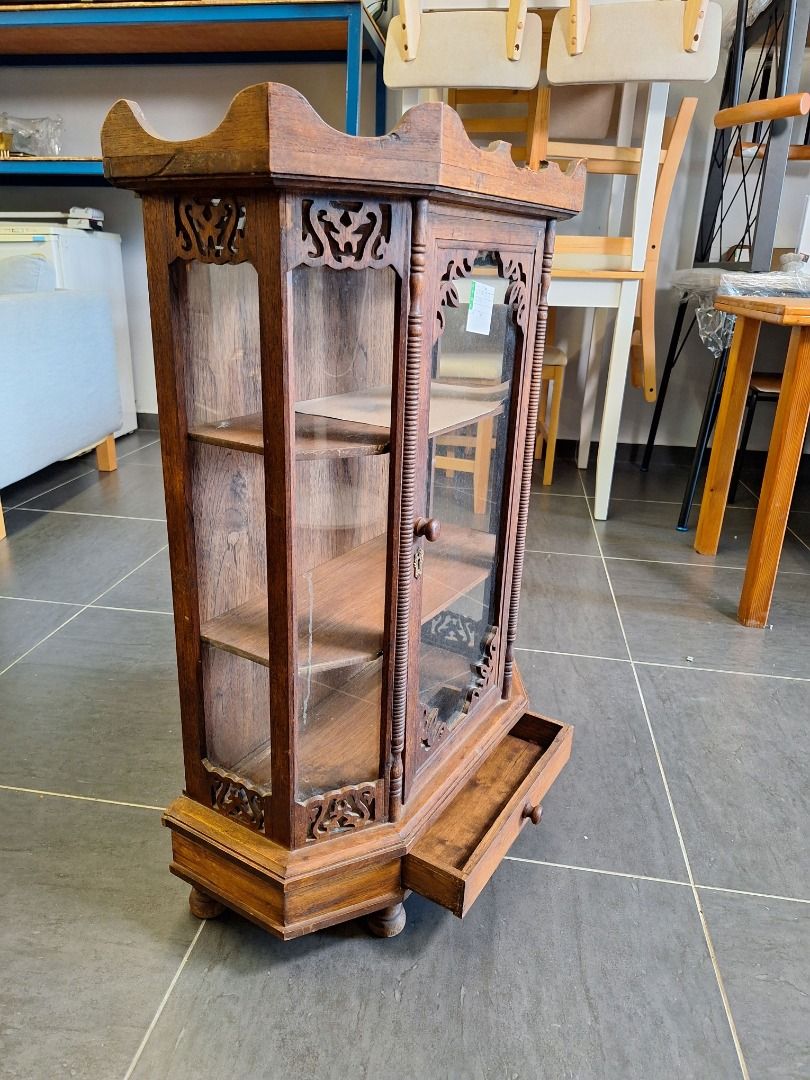 Balinese Teak Glass Display Cabinet (Small) | Kabinet Paparan Kaca Kayu ...