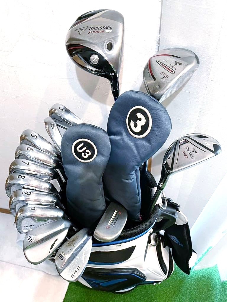 COMPLETE GOLF SET for BEGINNER!!! 14 pieces Bridgestone Tour Stage Golf ...