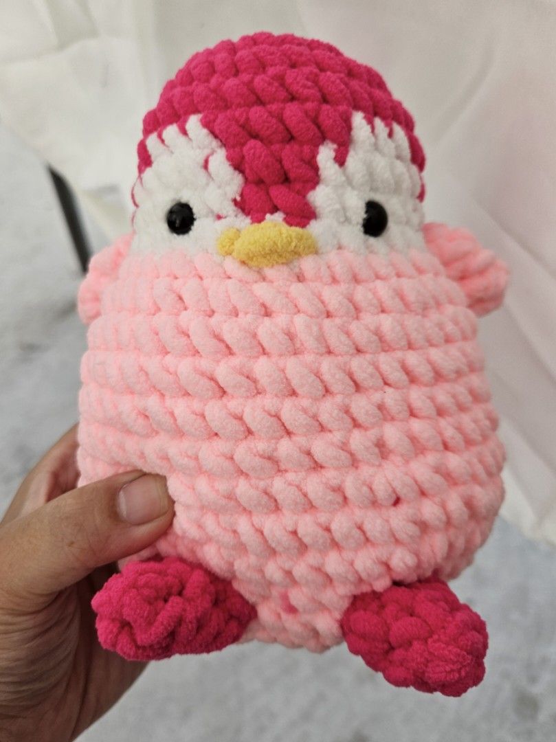 Crochet Penguin (pink), Hobbies & Toys, Stationery & Craft, Handmade ...