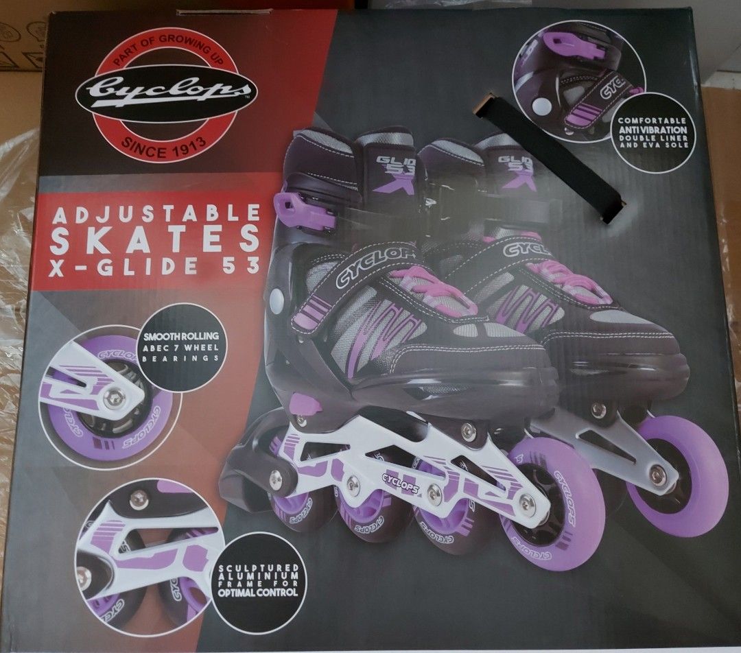 Cyclops X-Glide 53 Adjustable Inline Skates 6-9years, 興趣及遊戲, 玩具 & 遊戲類 ...