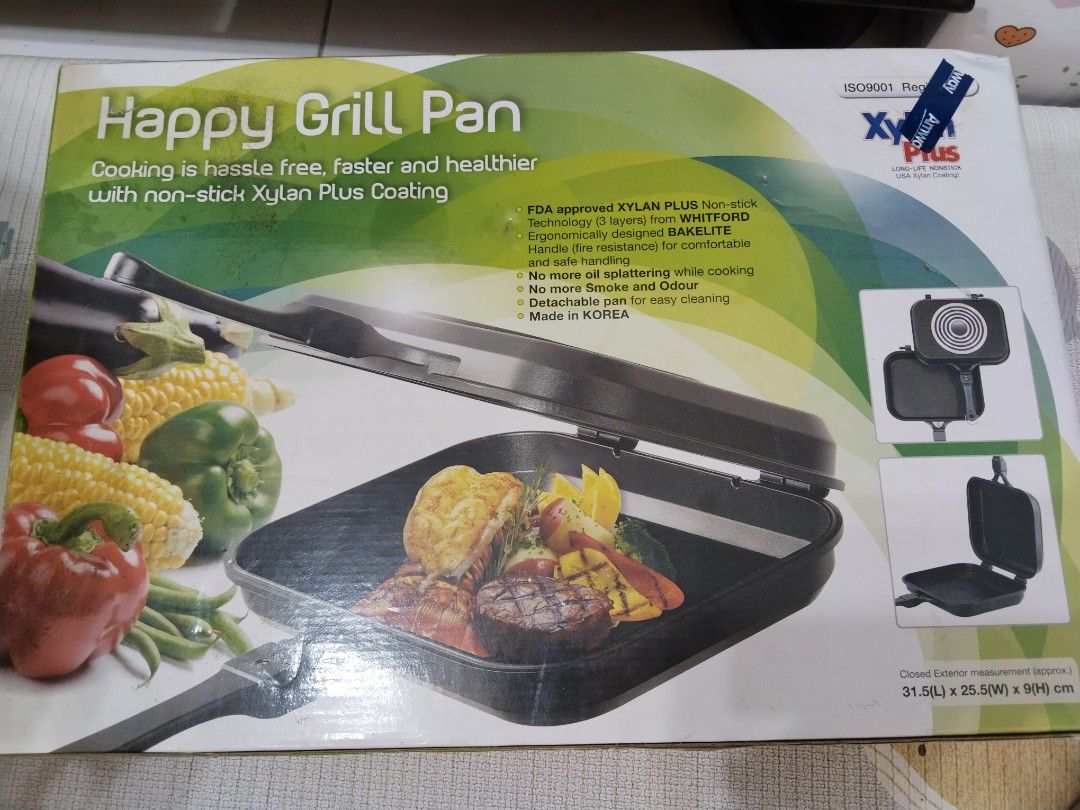 Happy grill pan Xylan BBQ KOREA pan, TV & Home Appliances, Kitchen ...