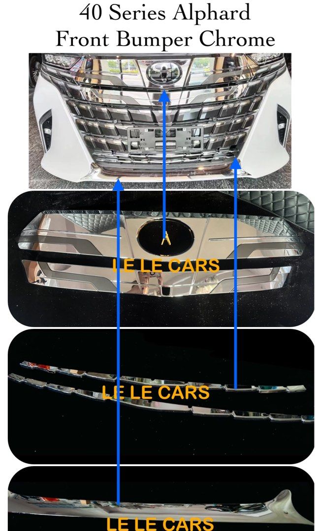 In Stock: Alphard 30 Series Front Bumper Chrome, Car Accessories ...