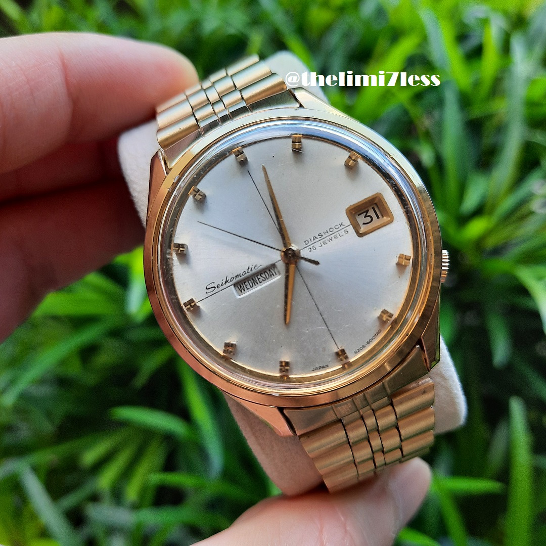 Jam tangan Seiko seikomatic diashock automatic 26 jewels 6206-8010 electro gold plated made in ...