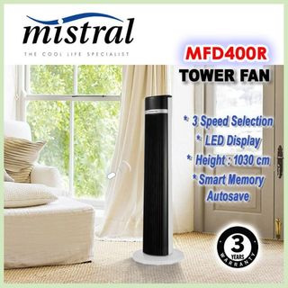 Mistral MFD333 Tower Fan 3x5” blades, Furniture & Home Living, Lighting ...