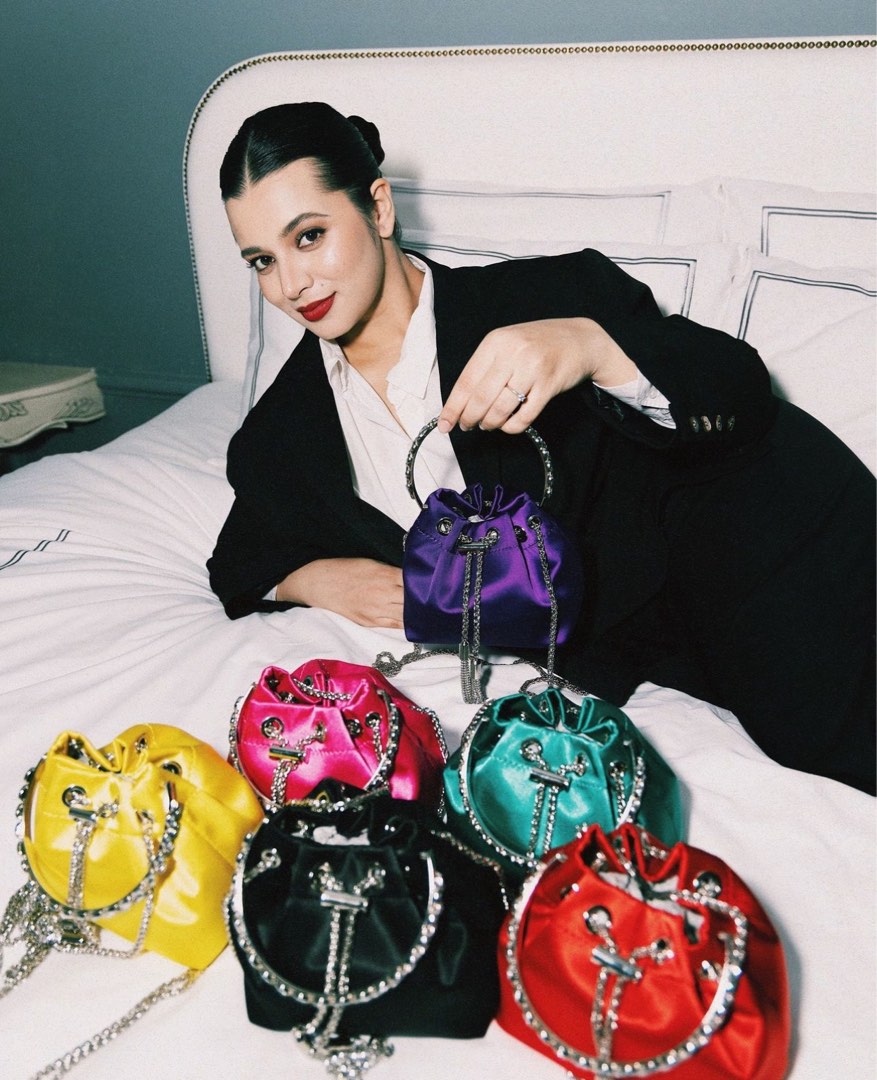 MUI Seya Satin Bag in Pink, Women's Fashion, Bags & Wallets, Clutches on Carousell