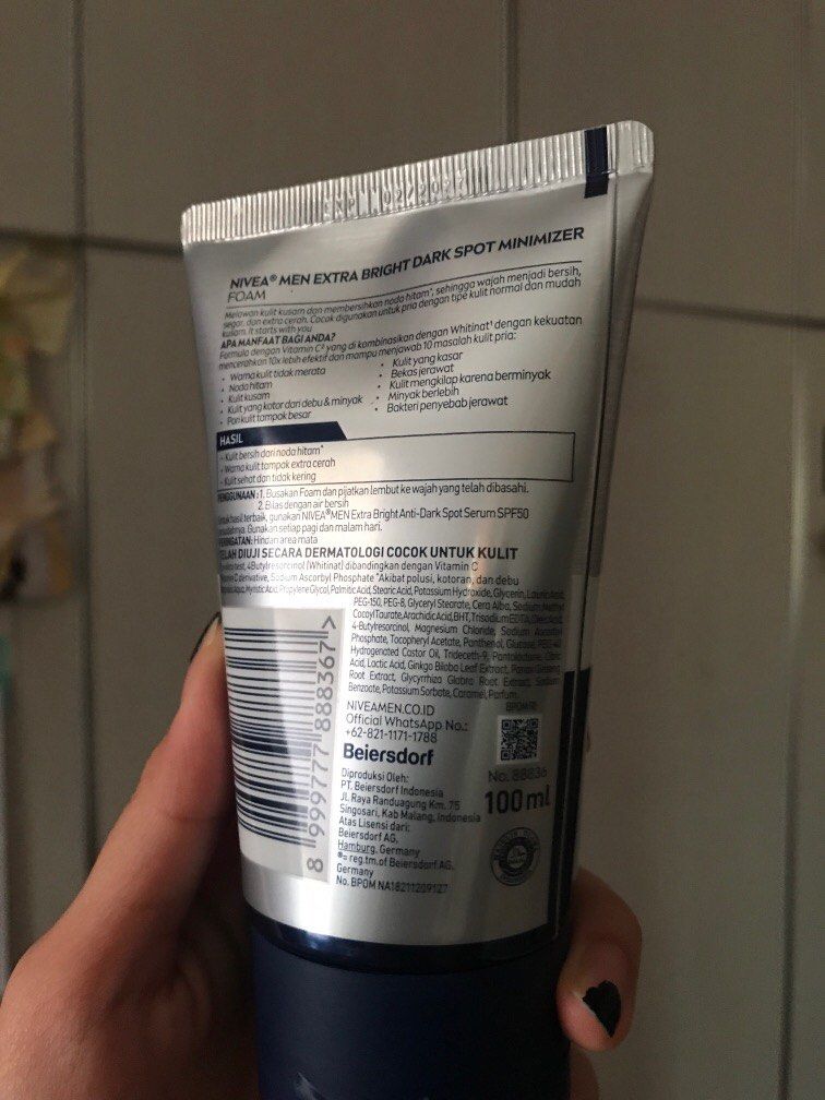 nivea men extra bright 10x effect foam cuci muka 100ml, Kesehatan ...