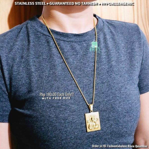 Our Lady of Perpetual Help Pendant with CHAIN, Women's Fashion, Jewelry ...