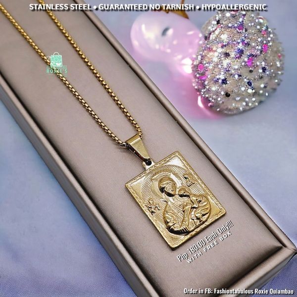 Our Lady of Perpetual Help Pendant with CHAIN, Women's Fashion, Jewelry ...