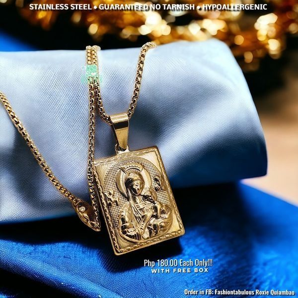 Our Lady of Perpetual Help Pendant with CHAIN, Women's Fashion, Jewelry ...
