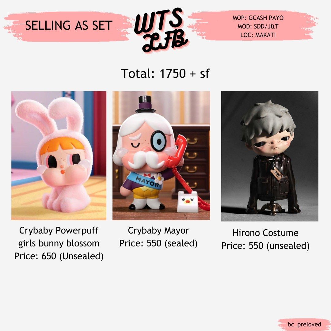 Popmart crybaby powerpuff girls bunny blossom mayor hirono reshape ...