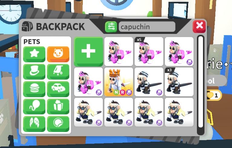 Roblox Adopt me Capuchin monkeys, Video Gaming, Gaming Accessories, In ...