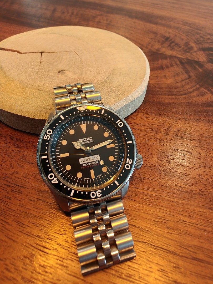 Seiko mod comex dial patina markers skx style, Luxury, Watches on Carousell