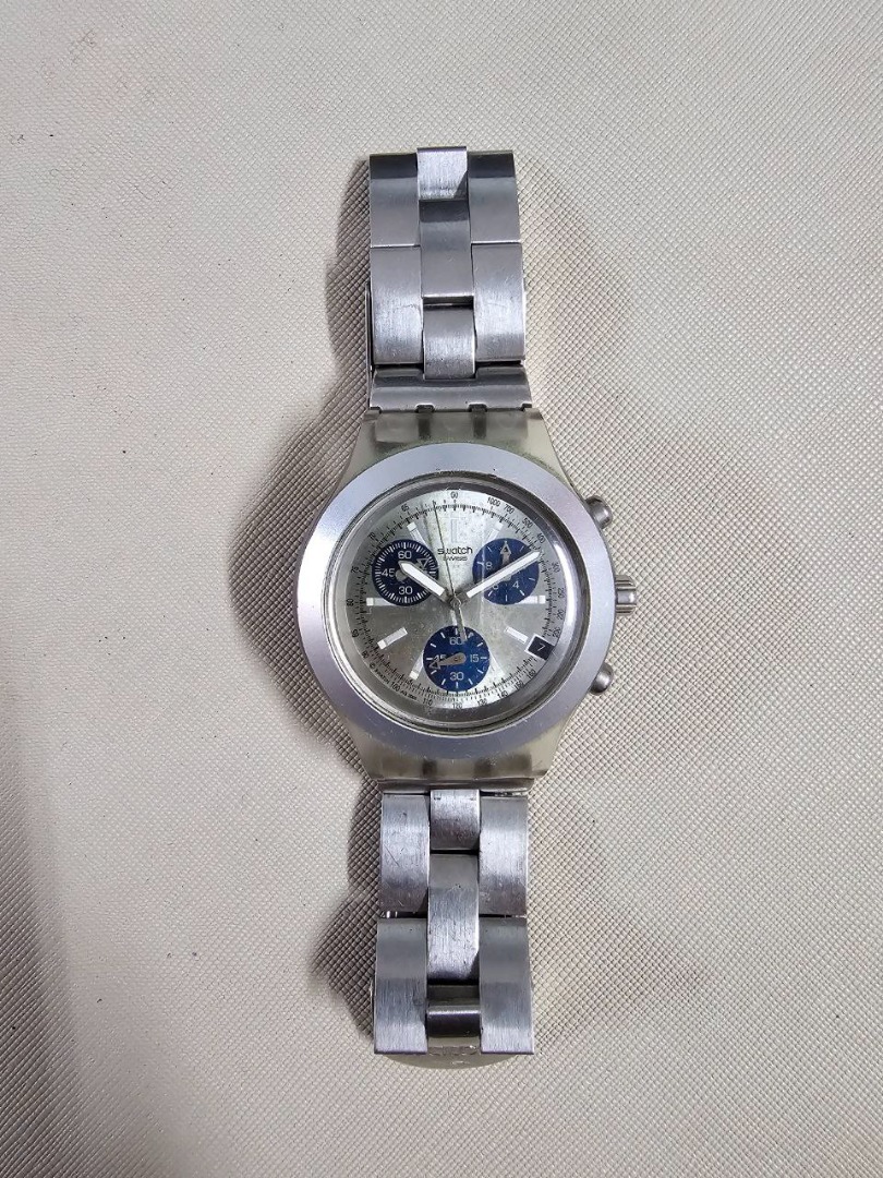 Swatch Irony Diaphane Chrono ICESTORM, Luxury, Watches on Carousell