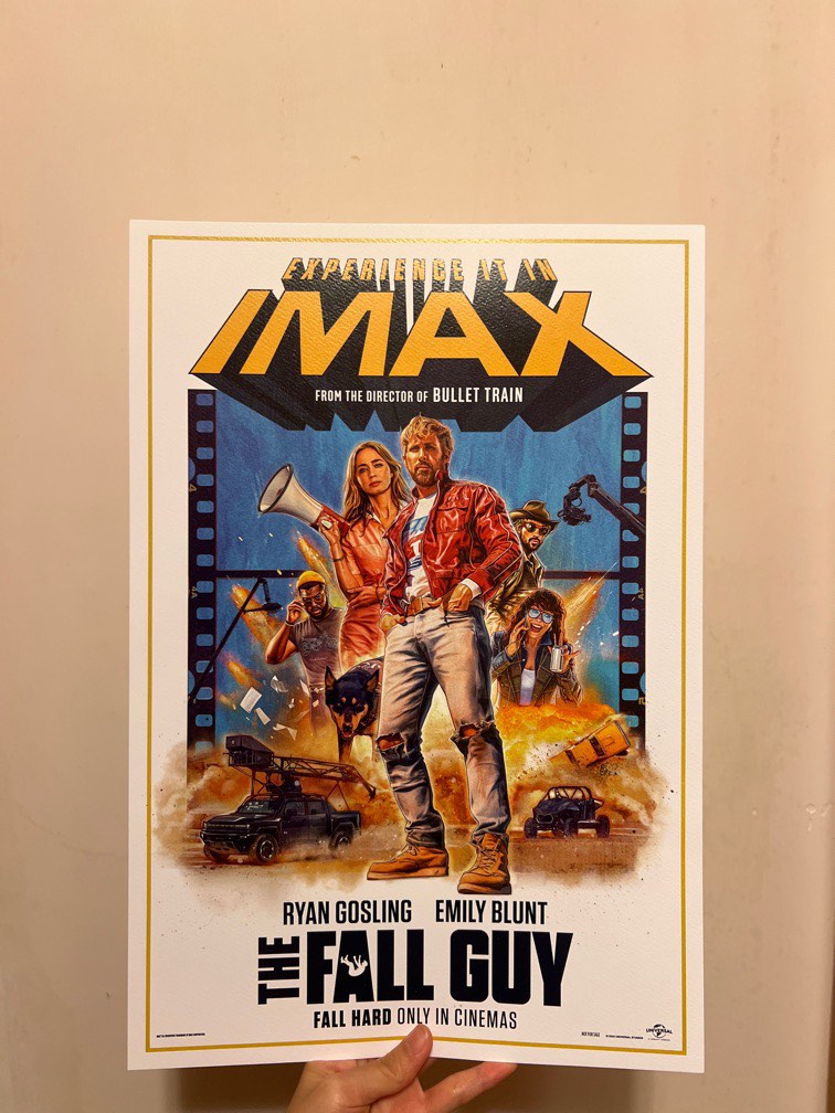 The Fall Guy 特技狂人 IMAX電影海報, 興趣及遊戲, 收藏品及紀念品, 明星周邊 - Carousell