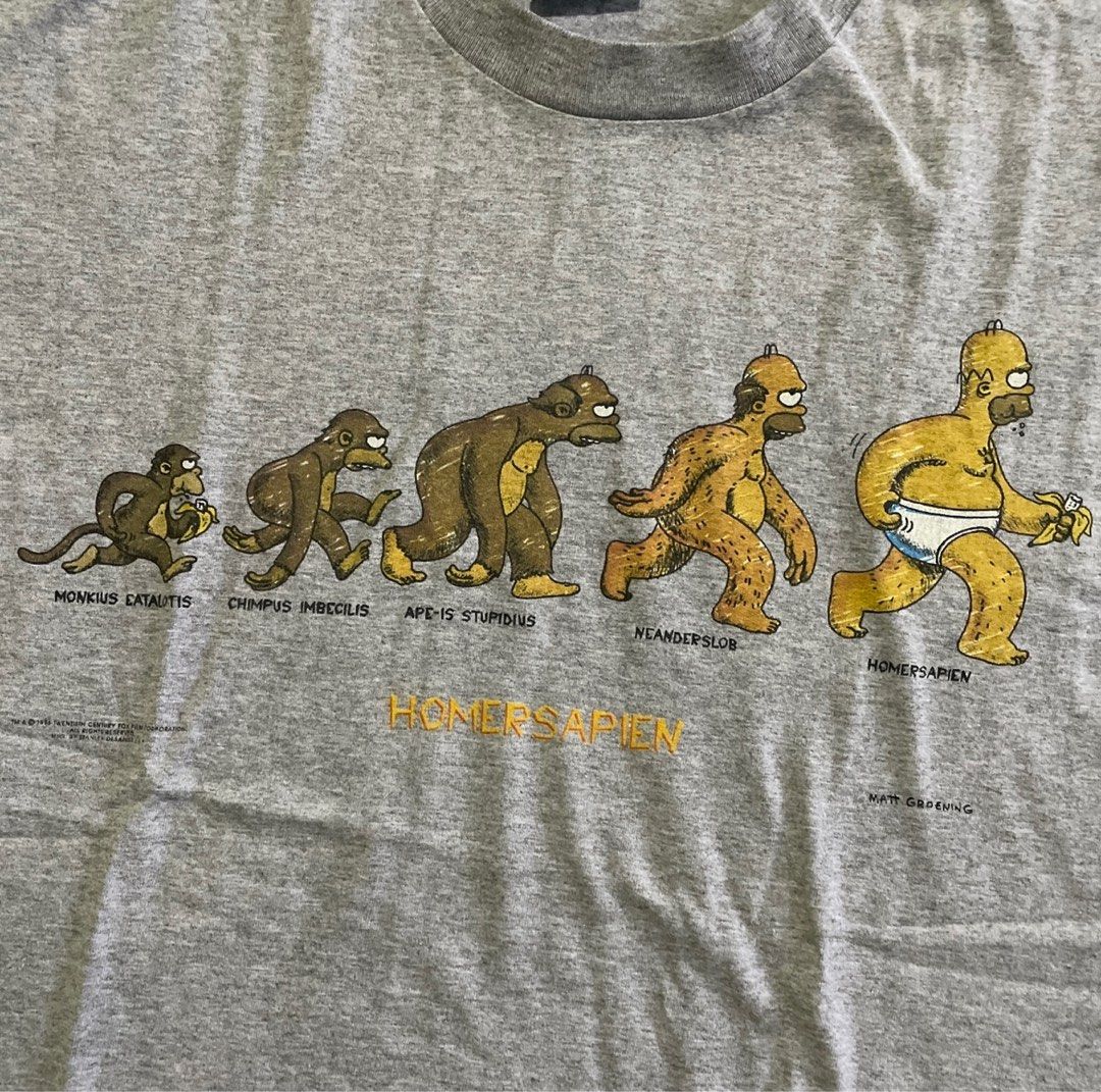 vintage simpsons hommer, Fesyen Pria, Pakaian , Atasan di Carousell
