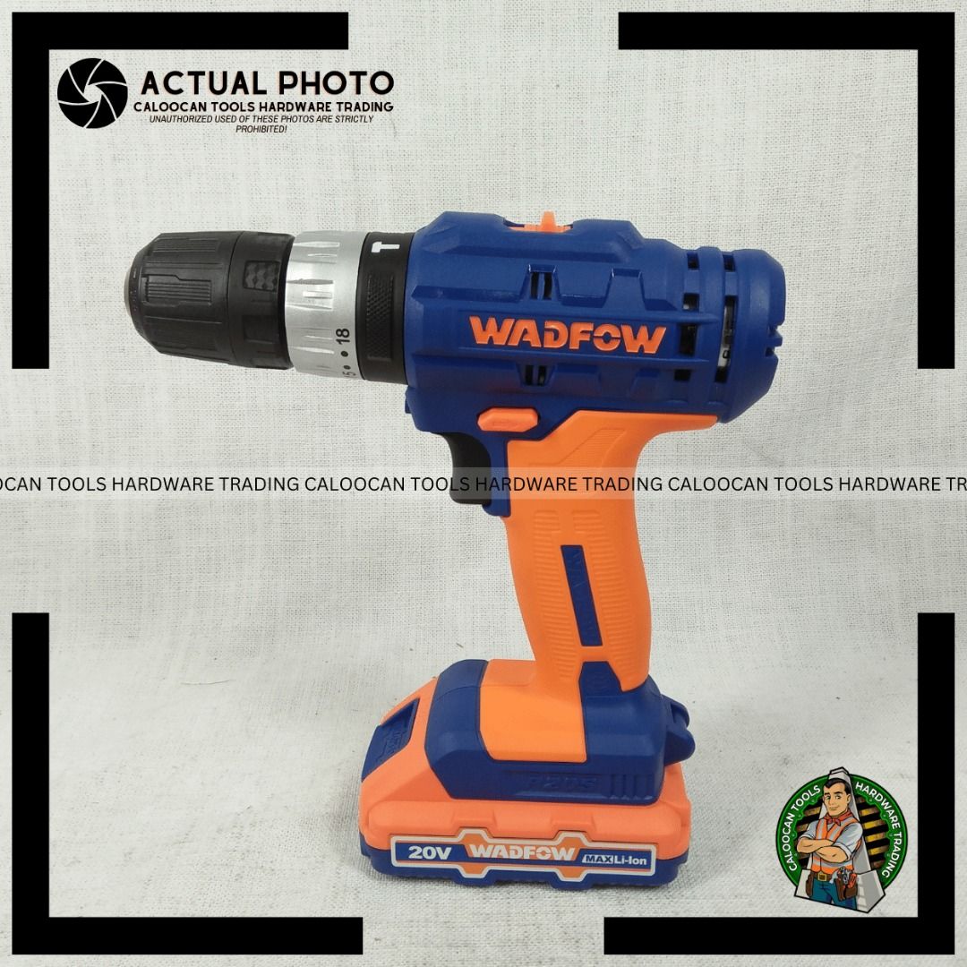 Wadfow 20V Lithium-Ion Cordless Impact Drill with Battery and Charger ...