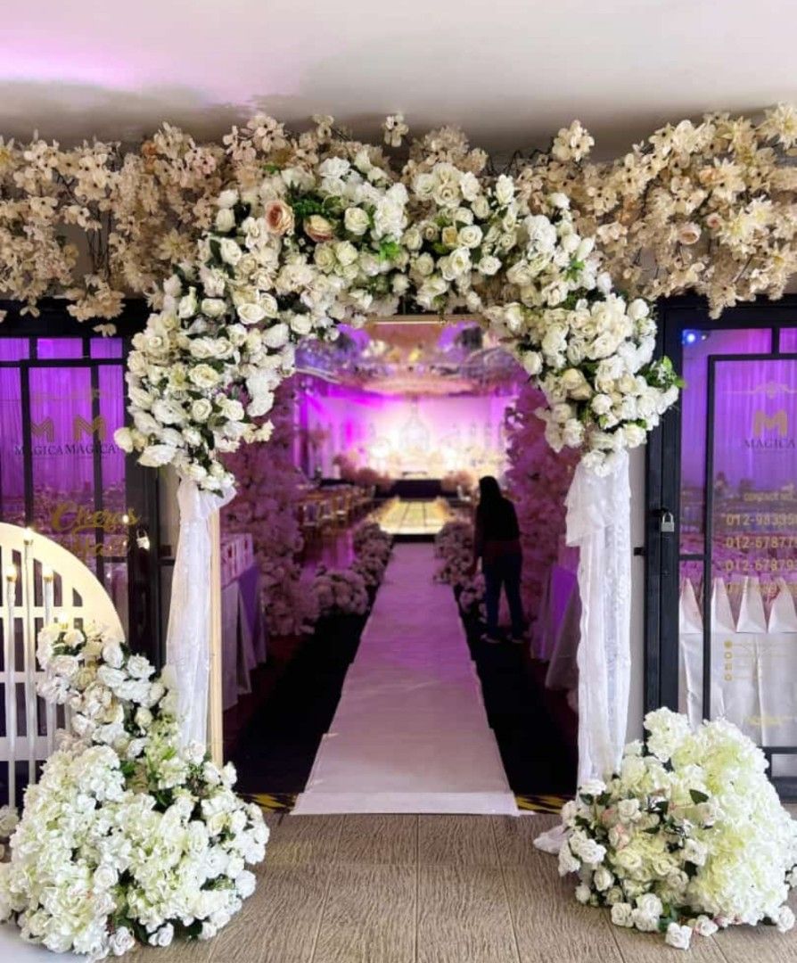 Wedding ceremony setup pakej perkahwinan pelamin garden theme church ...