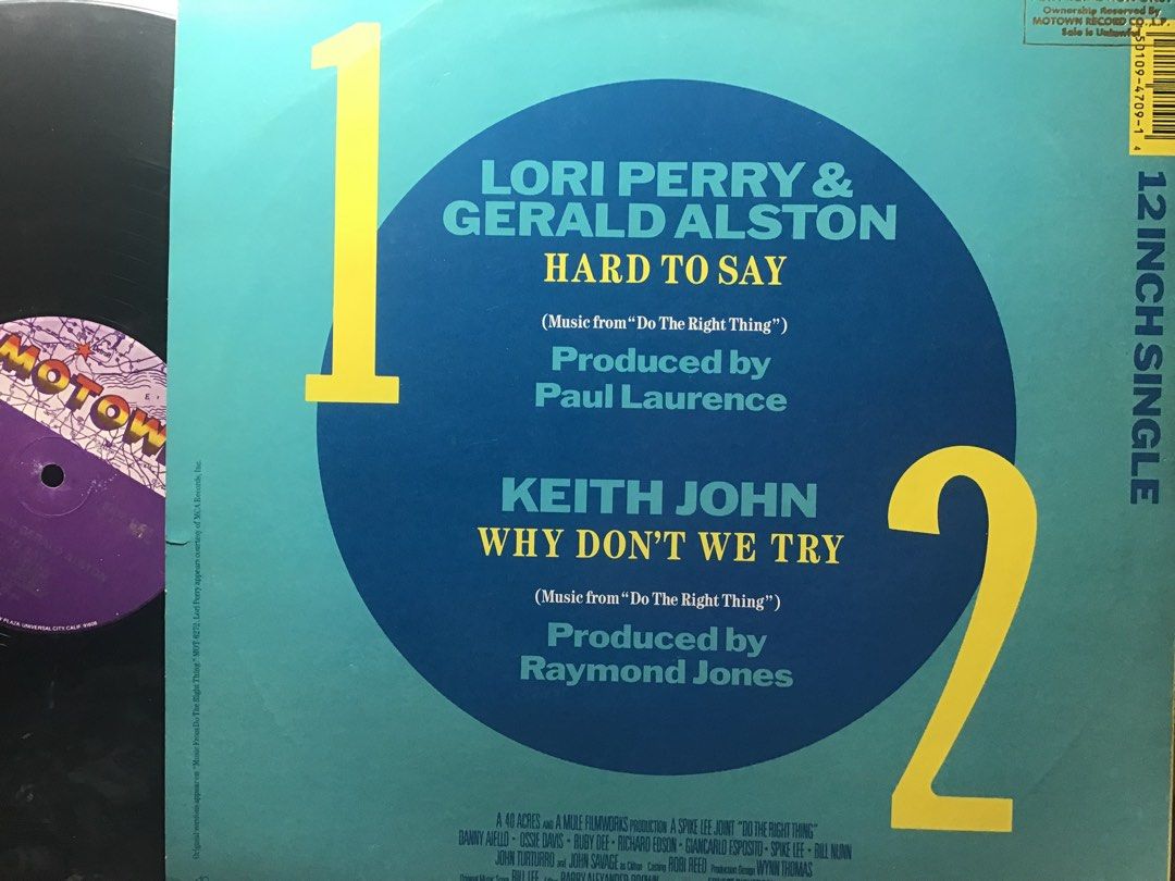 12 INCH Lori Perry & Gerald Alston - Soike Lee Do The Right Thing OOP ...
