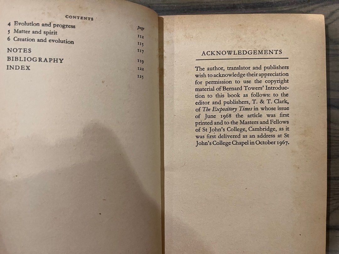 1974 Evolution The Theory of Teilhard de Chardin, Everything Else ...