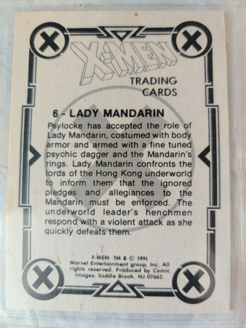 1991 Comic Images X-Men 6 - Lady Mandarin, Hobbies & Toys, Memorabilia ...