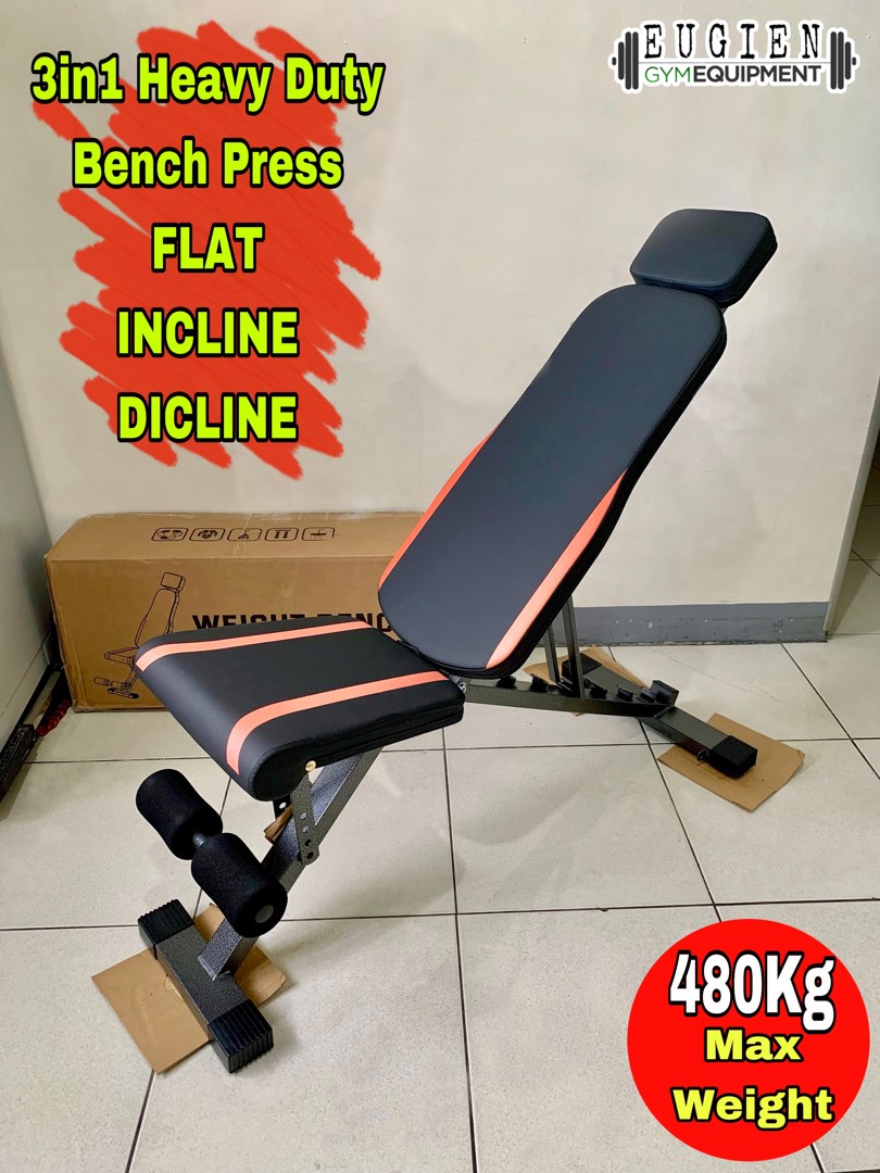 3in1 heavy duty Bench Press Dumbbell Bench Press Foldable Crunches and ...