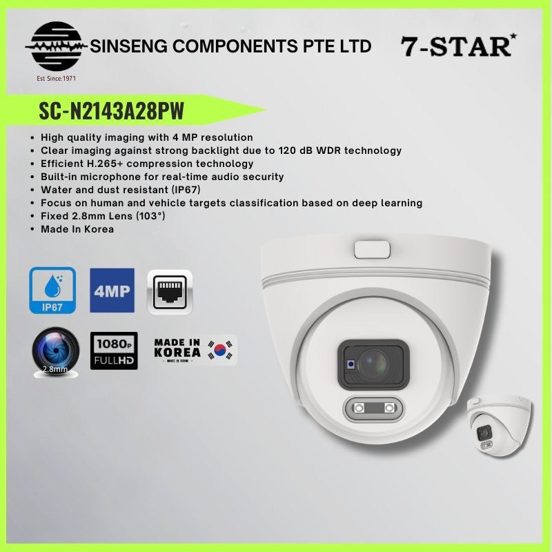 7-STAR* 4MP Built in microphone Audio | MSD Slot IP67 PoE Network ...