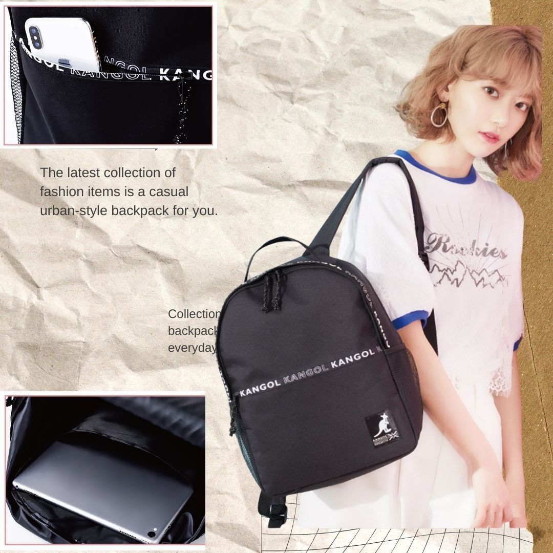 日本雜誌付錄 - KANGOL BACKPACK 雙肩背囊, 女裝, 手袋及銀包, 背囊 - Carousell