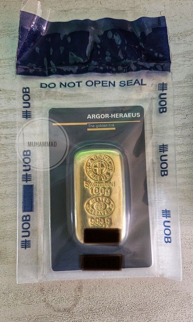 ⚜️ AUTHENTIC UOB ARGOR HERAUS CAST BAR 100G ⚜️, Hobbies & Toys ...