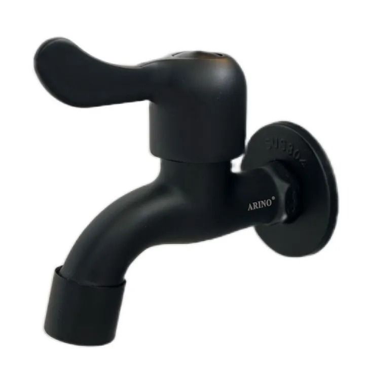 Arino T-1021SS-MB Lever Handle Long Bib Tap with Flage. Stainless Steel ...