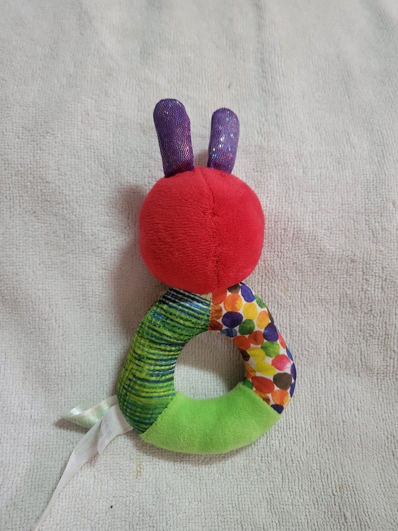 Authentic Eric Carle Caterpillar / Worm Rattles Plush Soft Toy, Hobbies ...