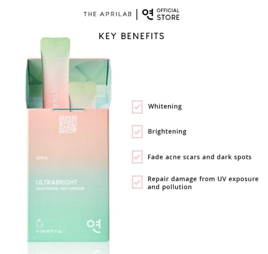 Authentic THE APRILAB Ultrabright - Korean Whitening Glutathione Supplement Korean Beauty Powder ...