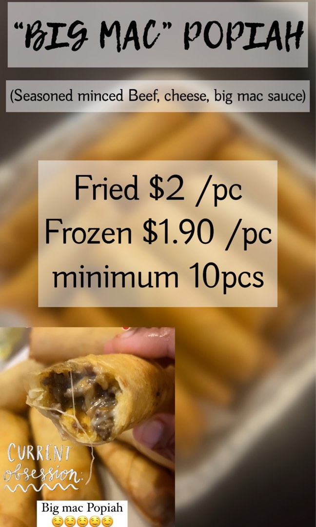 “BIG MAC” POPIAH ROLLS, Food & Drinks, Chilled & Frozen Food on Carousell